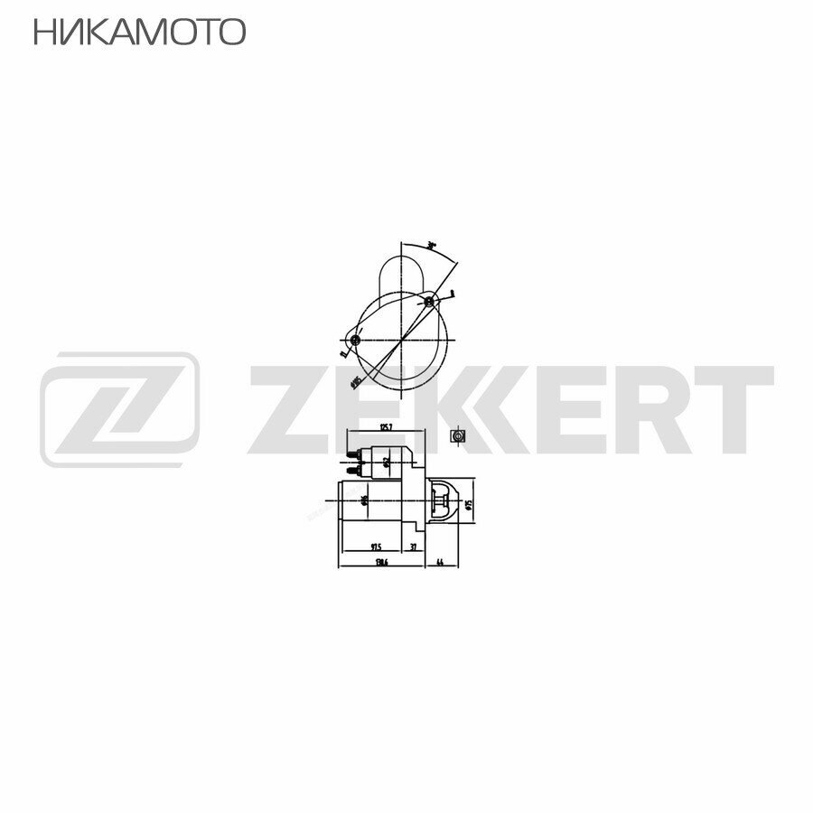 ZEKKERT AN-1075 Стартер Chevrolet Spark 05- Matiz (M200 M250) 05- Suzuki Wagon R+ (EM) 98- Daewoo Matiz (M100 M