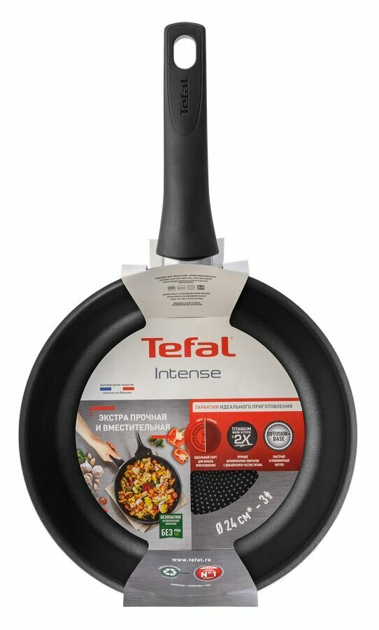 Сковорода TEFAL Intense 24см, антипригарное покрытие штампованный алюминий Арт. 04219124