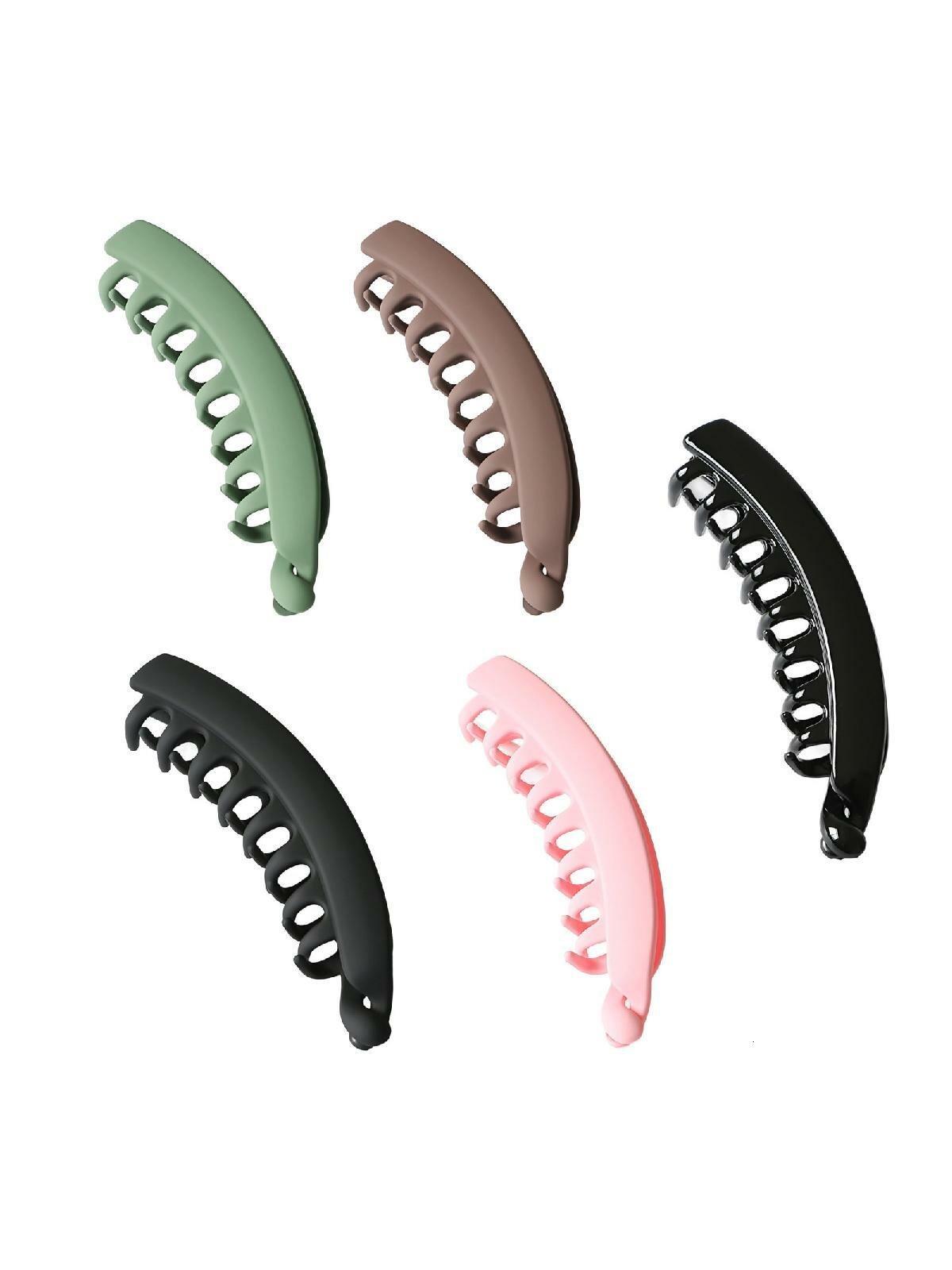 5шт Современная заколка для волос с леопардовым принтом Набор пластиковых аксессуаров для волос