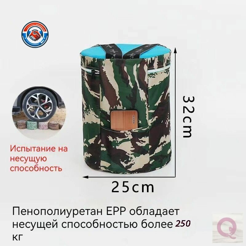 Садовый портативный стул 32 см, складной мини табурет для дачи рыбалки теплицы, компактный легкий туристический пень до 250 кг, удобная сидушка для садовода