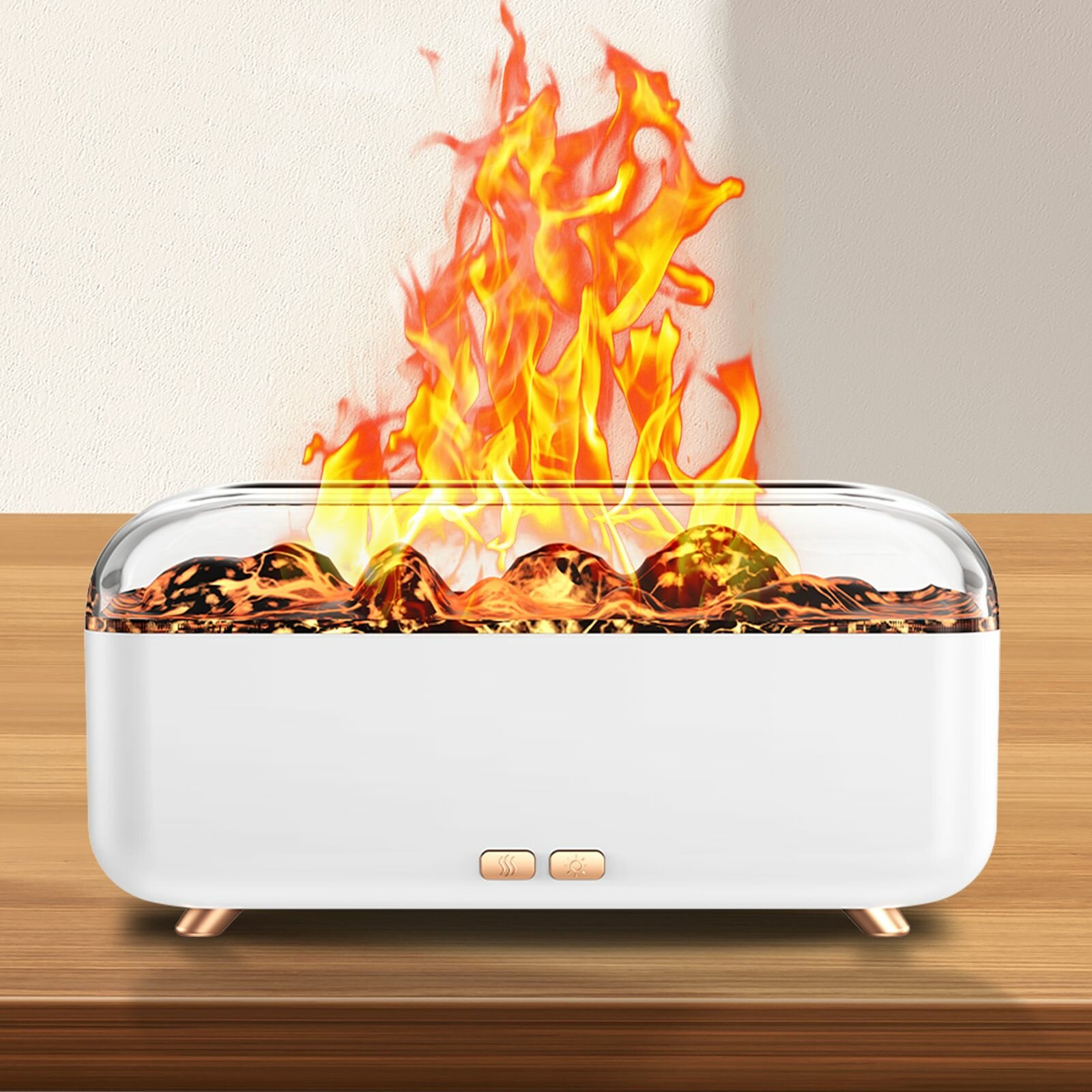 Увлажнитель воздуха Увлажнитель воздуха пламени 3 цвета диффузор эфирных масел ароматический диффузор для спальни, белый