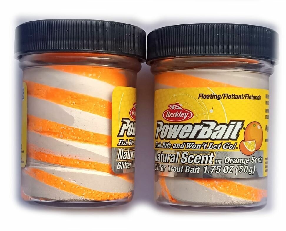 Паста форелевая BERKLEY POWERBAIT NATURAL SCENT (ORANGE SODA( апельсин полосатый))