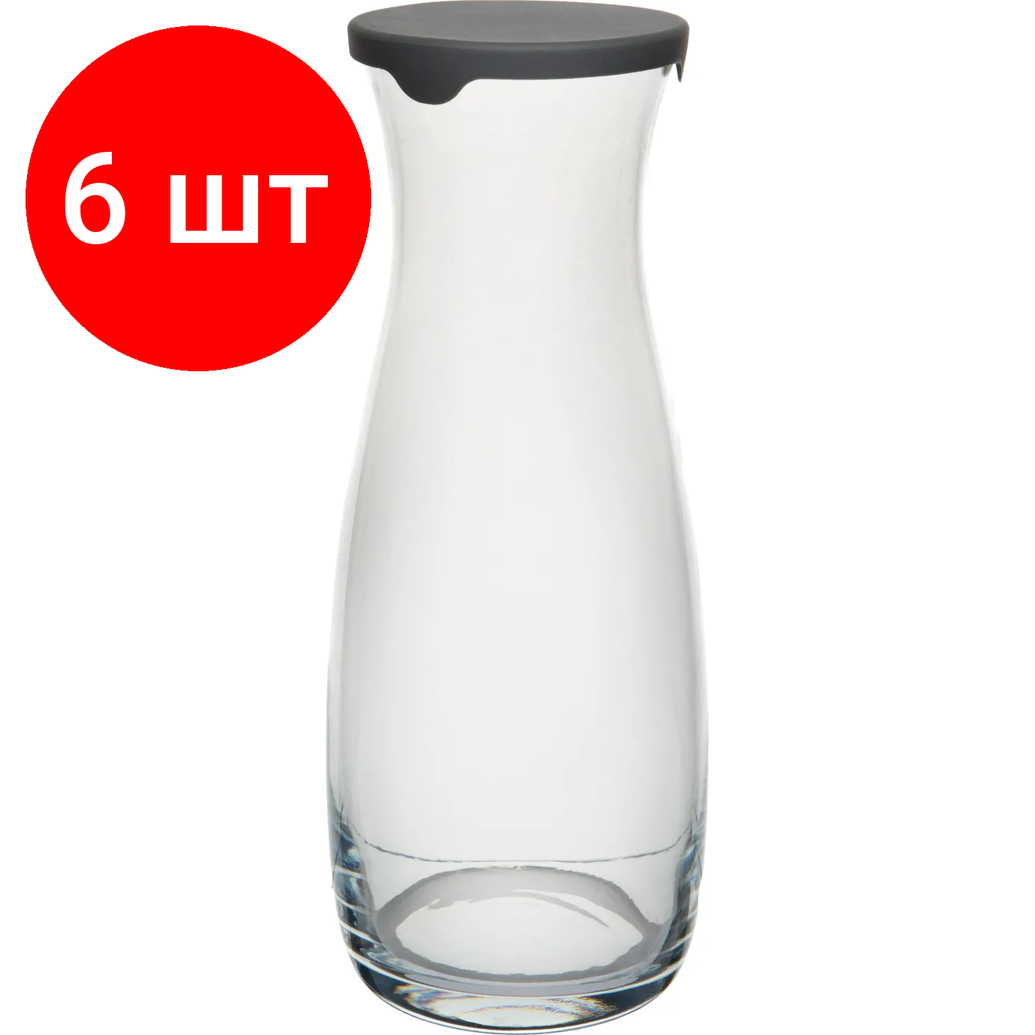 Комплект 6 штук, Декантер амфора 1180 мл (с пласт. крышкой)