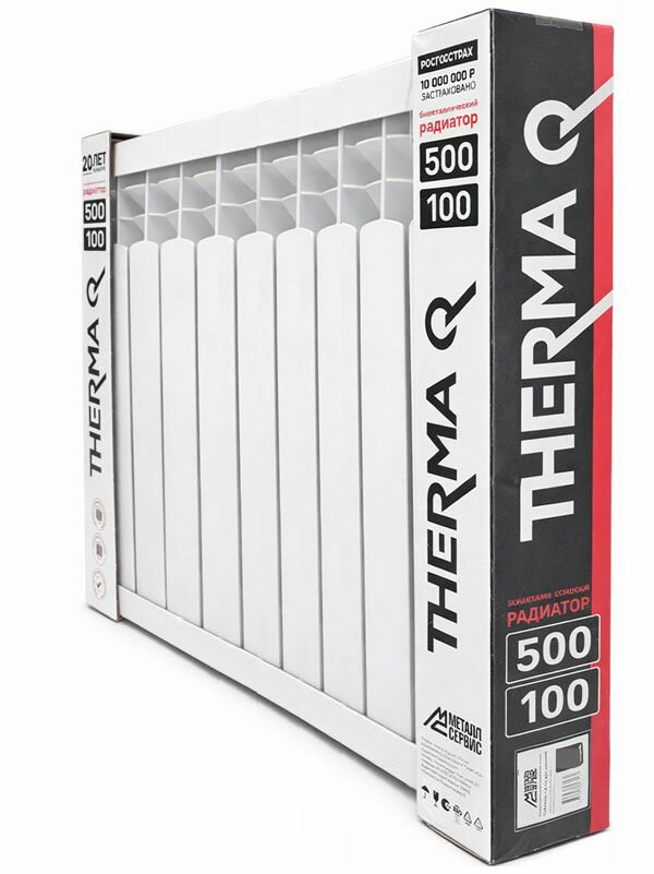 Радиатор биметаллический МС THERMA Q ECO 500/100 10 секций 1590Вт (пр-во Россия)