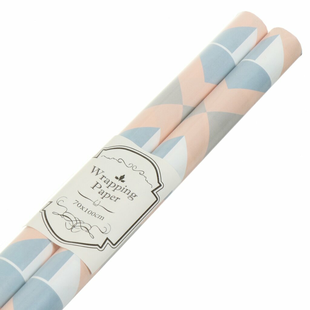 Бумага упаковочная 100х70 см с декоративным рисунком, 2 штуки в наборе, для подарков на День рождения и праздники Y4-5069