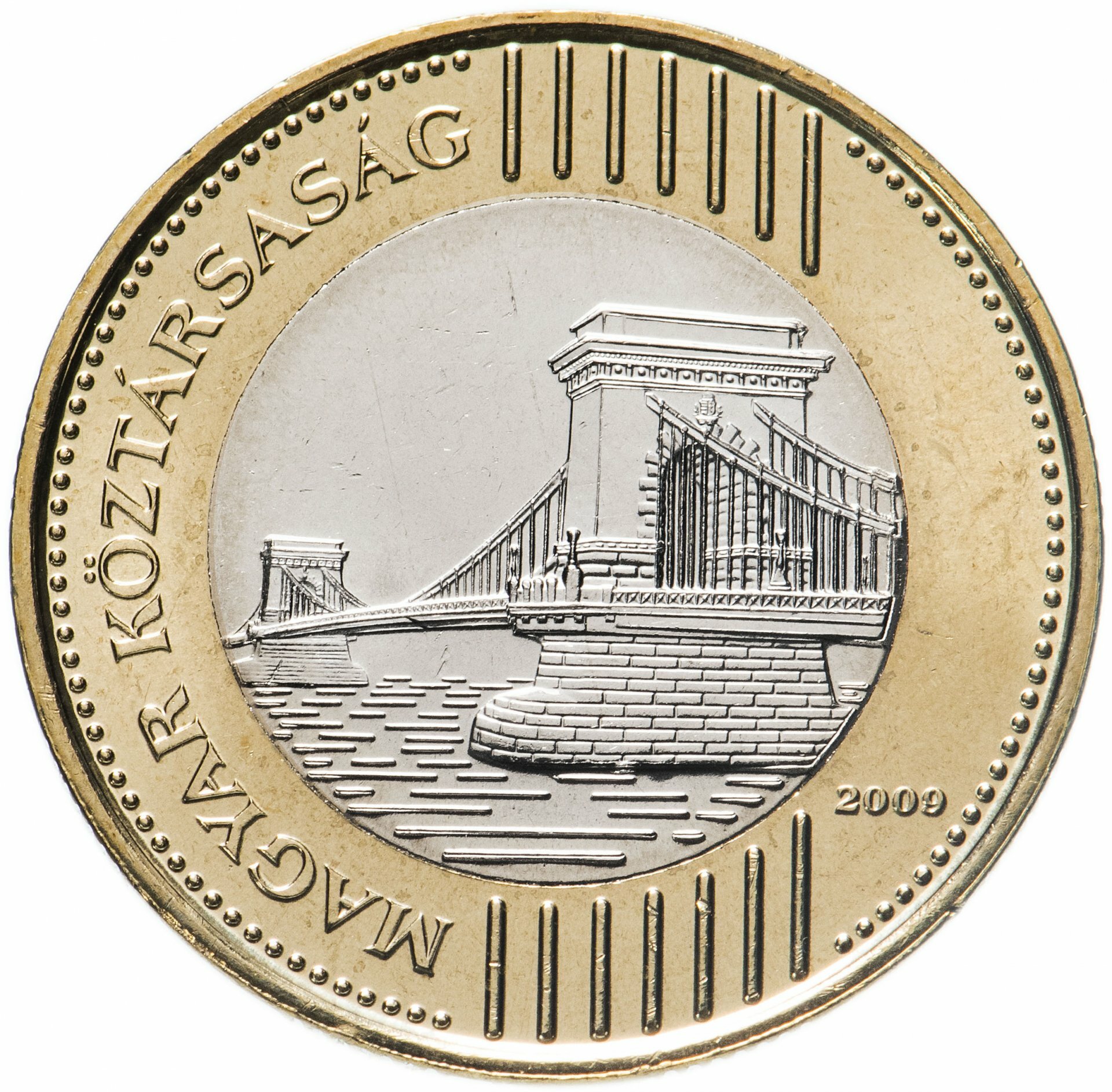 Венгрия 200 форинтов forint, ketszaz 2009, Биметалл, в сохранности AU-UNC