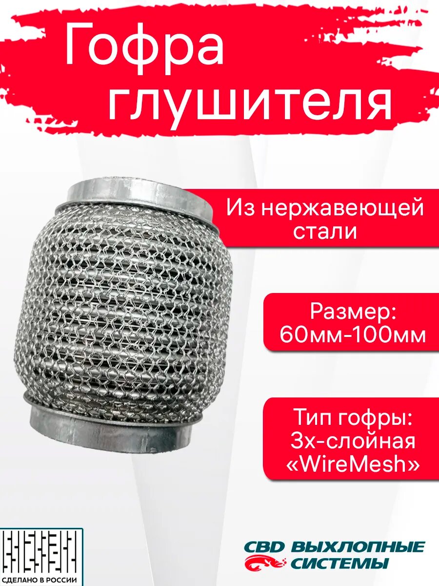 Гофра глушителя 60x100 wiremesh