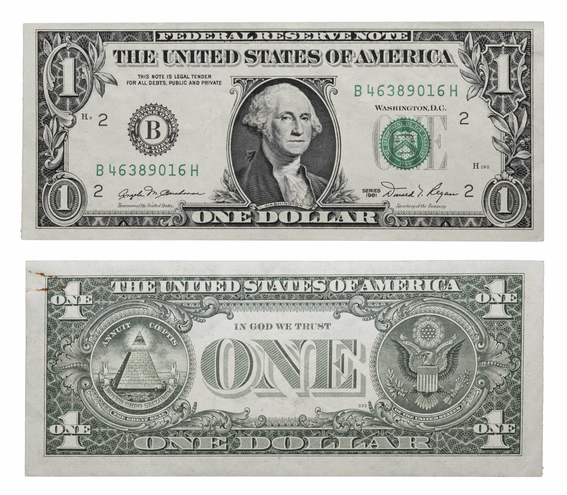 США 1 доллар 1981 года Pick 468а B-Нью Йорк