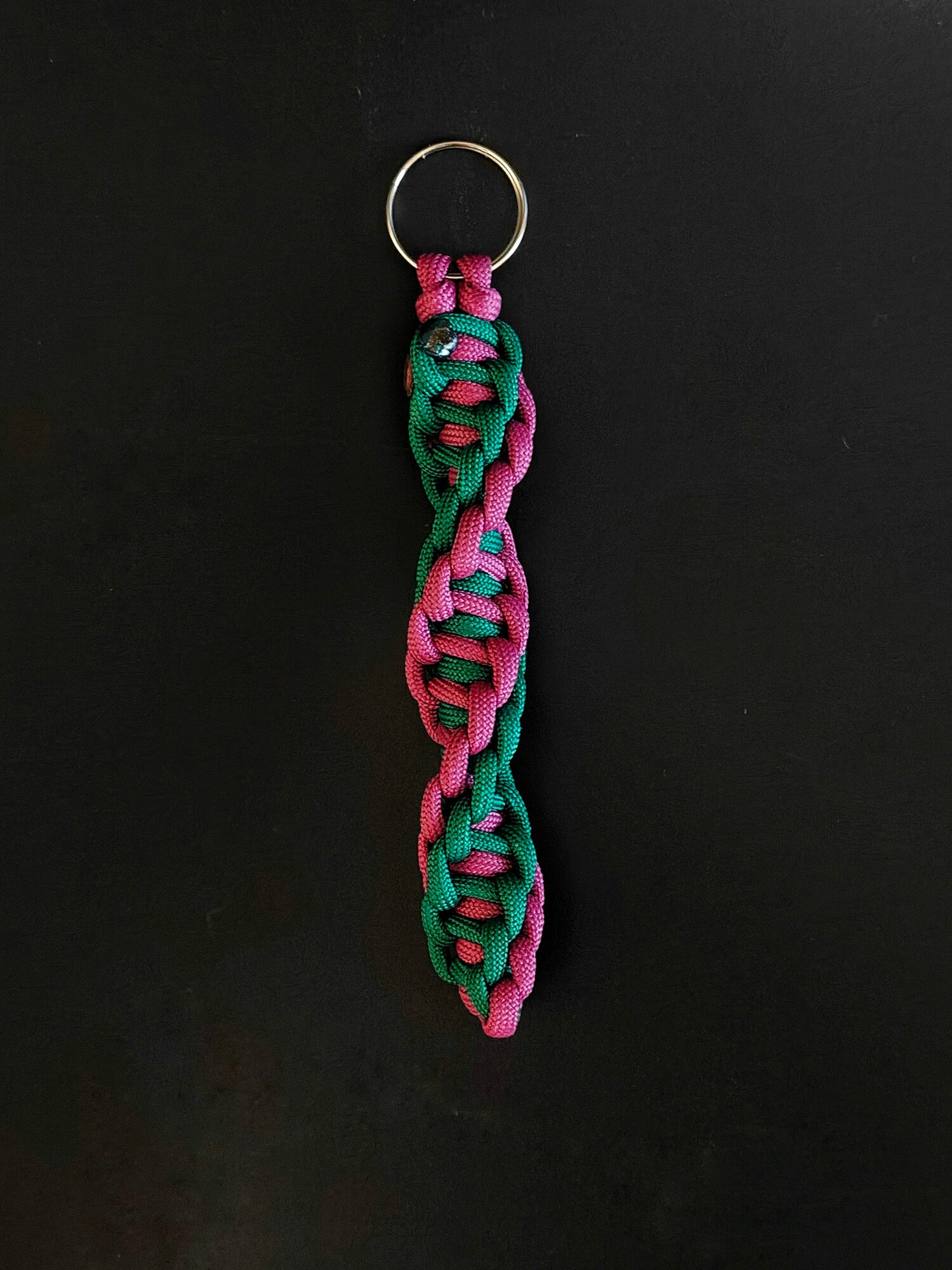 Темляк ДНК из паракорда для ножа, брелок для ключей, брелок на сумку фиолетовый/зеленый