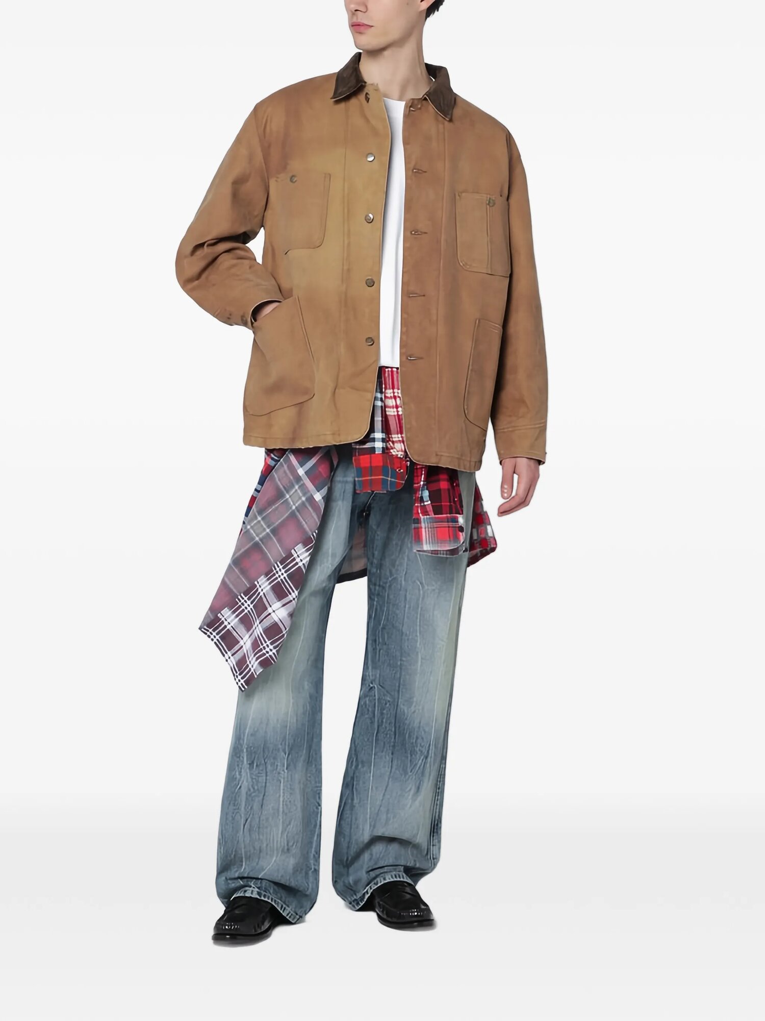 Куртка Needles Patch-pocket shirt jacket, размер 48, brown — фото 1