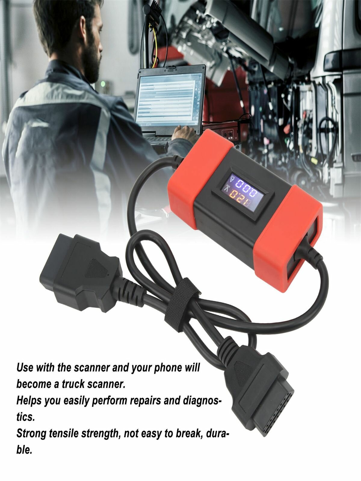 Адаптерный кабель для дизельных грузовиков, 24В на 12В, надёжный, для совместимости диагностических сканеров Launch X431, Easydiag, Golo