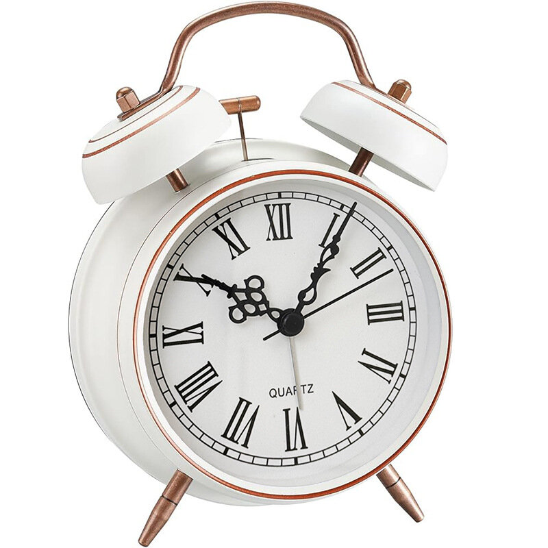 Европейский ретро будильник, бесшумный, креативный, с римскими цифрами, механический, звуковой, для прикроватного использования