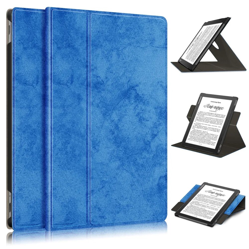 Чехол для PocketBook InkPad Lite 970 9,7-дюймовый 2021, Вращающаяся подставка для автоматического пробуждения в режиме сна PB970 Кожаный чехол с принтом