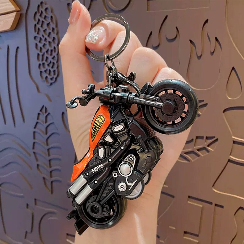 Креативный брелок-подвеска из сплава в виде мотоцикла Harley, имитация гоночного мотоцикла, игрушка, украшение, брелок