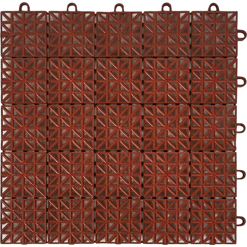 Покрытие садовое модульное 33x33x1.6 см, цвет коричневый, 9 шт