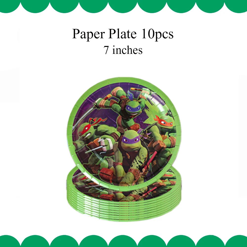 Набор для праздника "Черепашки-ниндзя" Warner Bros, бумага Plate-7-10pcs