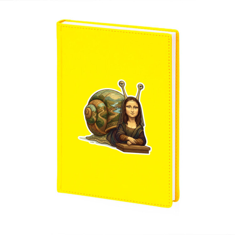 Ежедневник «Улитка Мона Лиза. Прикольный подарок подруге» (желтый)