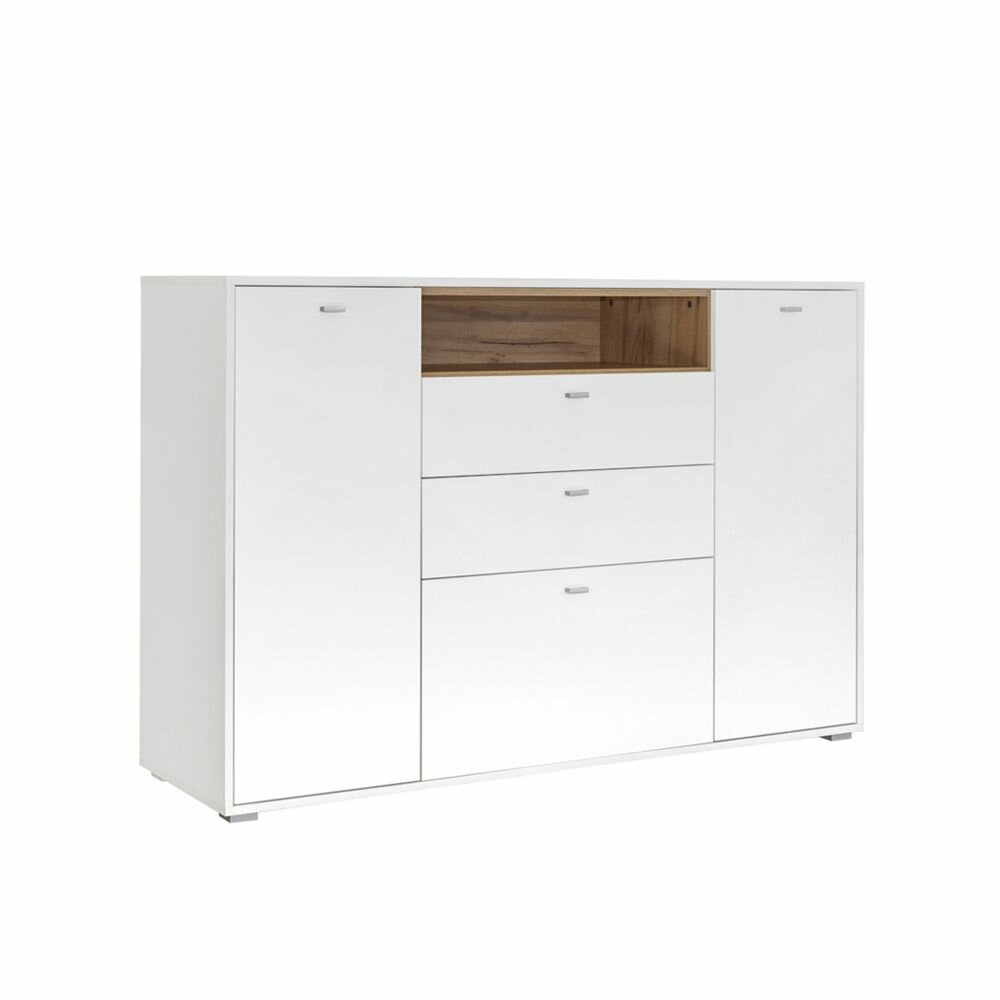 Бэль Комод 10.95 N Белый премиум/Дуб Золотой (Моби)