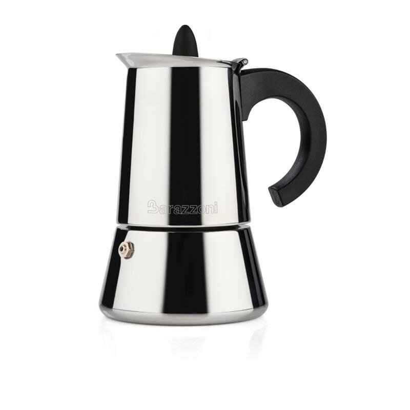Barazzoni Гейзерная кофеварка из нержавеющей стали на 6 чашек Inox 20.5 см /черный (830008006)
