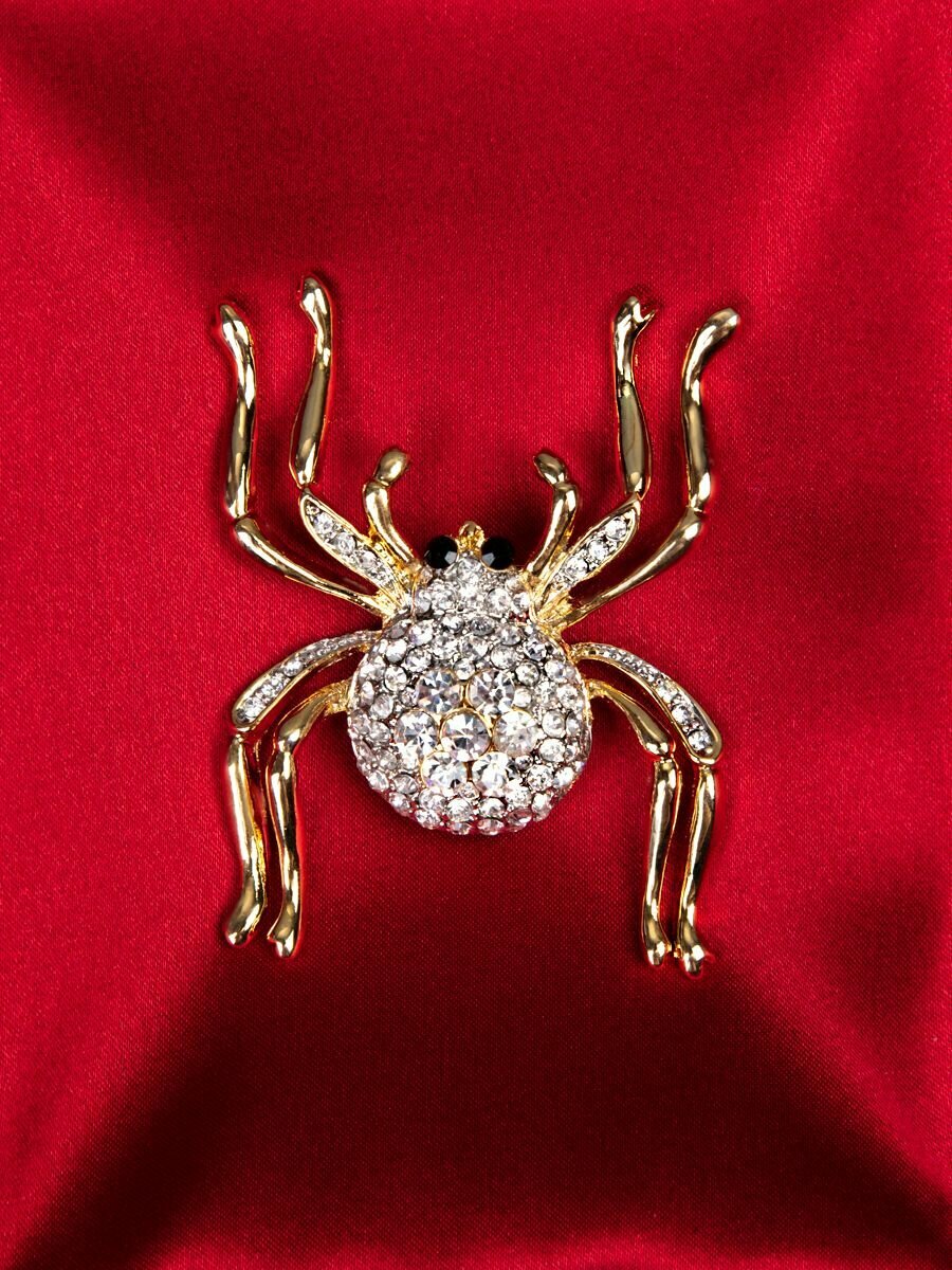 Брошь, Swarovski Zirconia, стразы, искусственный камень, фианит