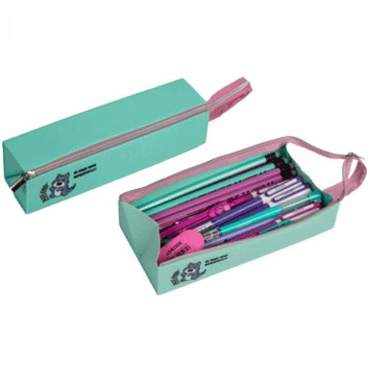 Пенал-косметичка 1 отделение силикон (deVente) Не надо меня нервничать 200х50х50мм салатовый арт.7029491