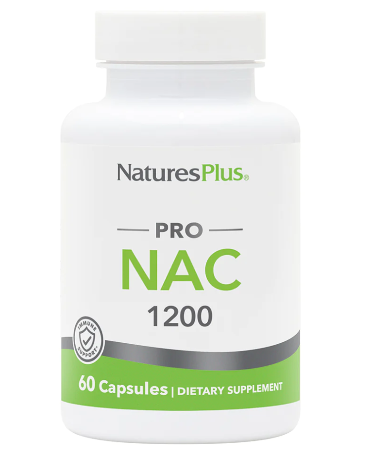 NAC 1200 mg Pro N-Acetyl-L-Cysteine (N-Ацетил-L-Цистеин 1200 мг) 60 капсул (NaturesPlus)