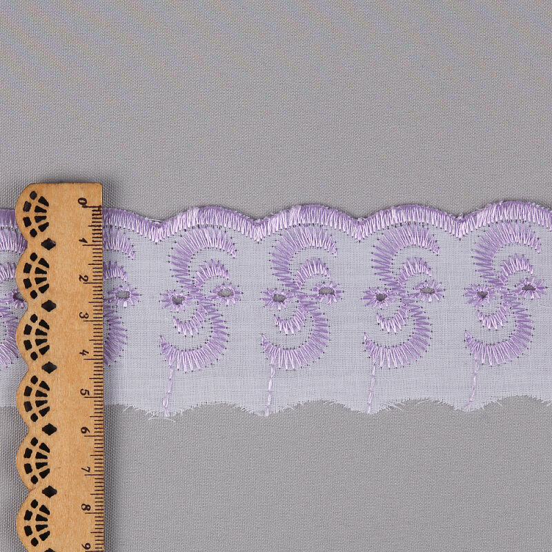 Кружево шитье (кружево для шитья) шир.5см цв. бледно-сиреневый упак.13,7 м