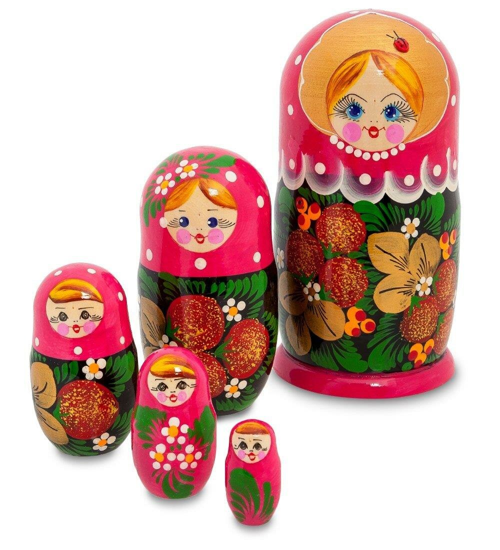 Матрешка 5-кукольная "Настенька" A2154383 Народные промыслы, Дерево липа, краски, лак