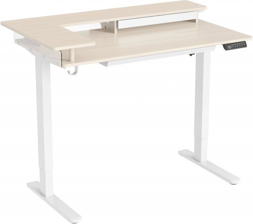 Стол компьютерный Cactus CS-EDL-DWT столешница ДСП светлый дуб каркас белый 120x71x60см