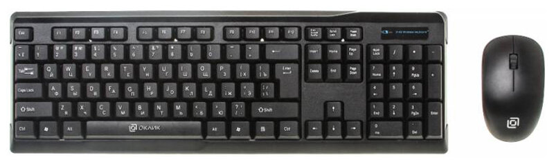 Клавиатура мышь Oklick 230M клав: черный мышь: черный USB беспроводная