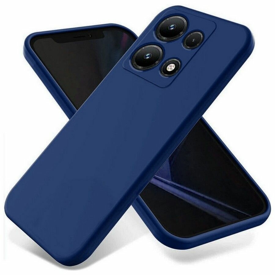 Силиконовая накладка Silky soft-touch для Xiaomi Redmi Note 13 Pro 4G синий