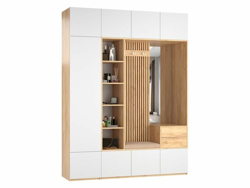 Прихожая в коридор "Дуглас 16" 180х240х50 Дуб крафт золотой / Лотос