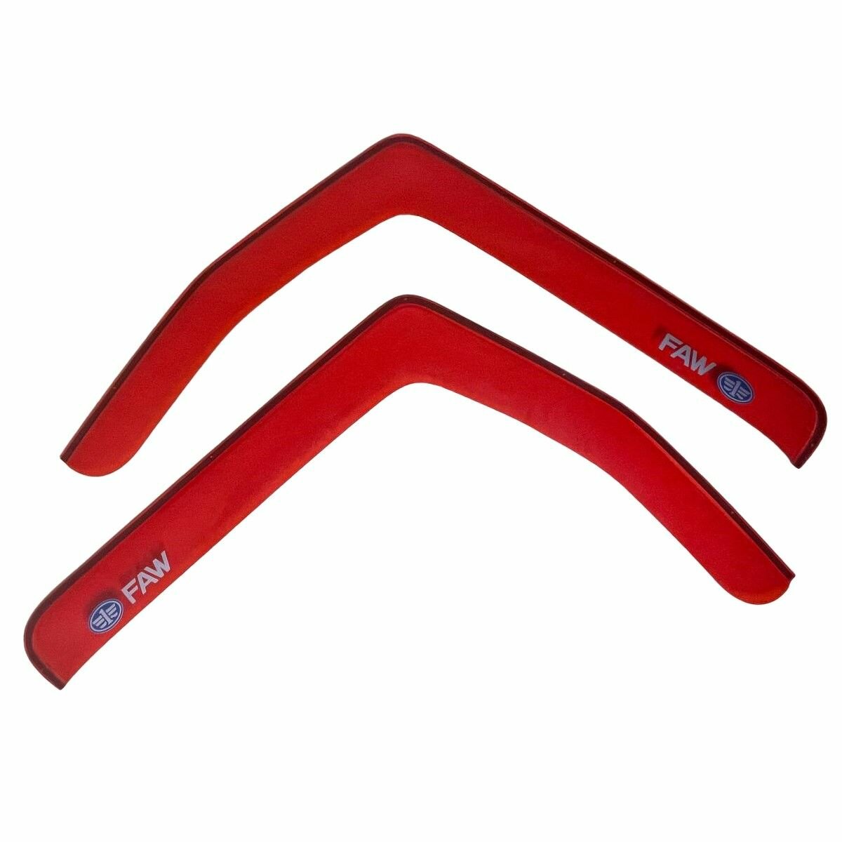 Дефлектор двери (ветровики) с лого на FAW J6 (Красные)