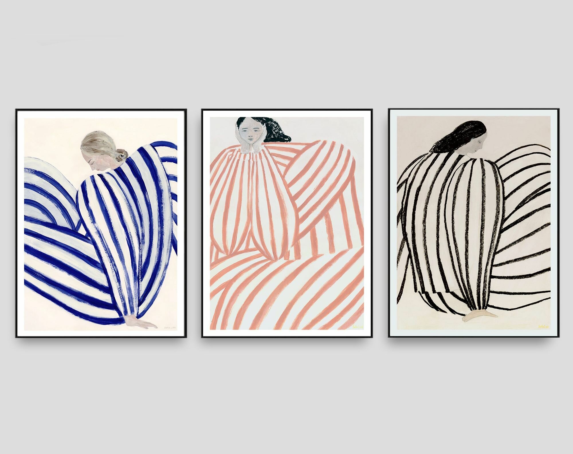 Набор плакатов София Линд - Sofia Lind (3 шт, без рамы, размер A4)