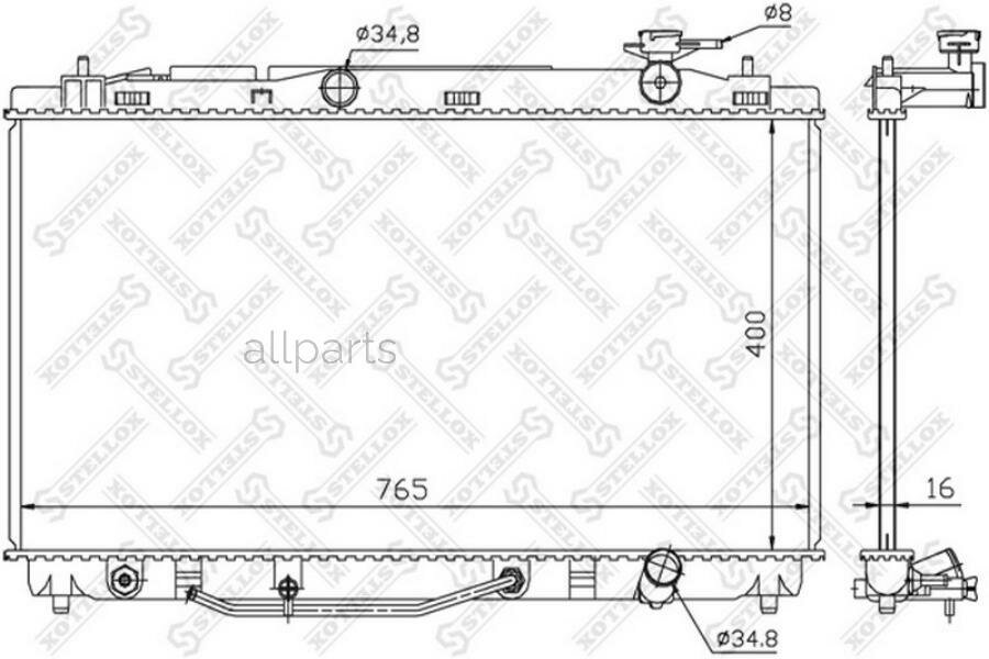 STELLOX 1026334SX радиатор системы охлаждения! АКПП\ Toyota Camry 3.5 VVTi 06>