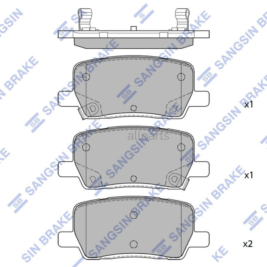 SANGSIN BRAKE SP4480 Колодки торм. диск. задн. TESLA MODEL X TESLA MODEL S