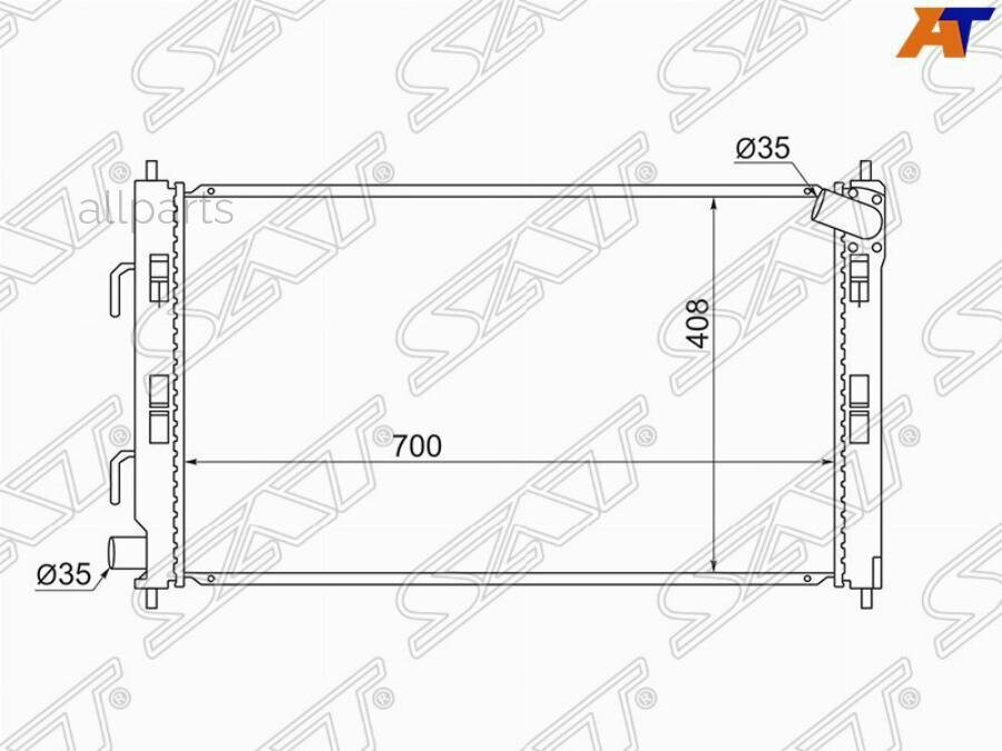 SAT SG-MC0001-CY Радиатор Mitsubishi ASX 10- / Lancer 07-17 / Outlander 05-12 / Citroen C4 Aircross 12-16 / C-Crosser