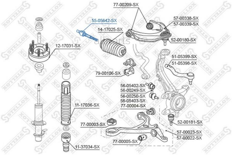 STELLOX 5505642SX тяга рулевая! L=145\ Honda Accord all 98>