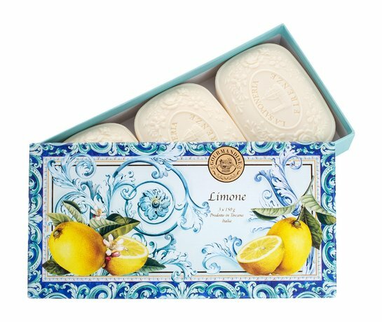 Gourmandise Savon Parfume Limone Set, Набор натурального мыла с ароматом лимона, 150гр