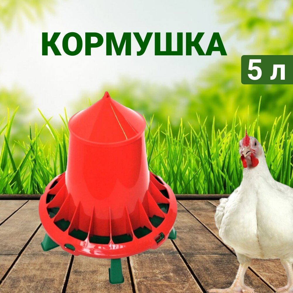 Кормушка для кур бункерная на ножках 5 кг