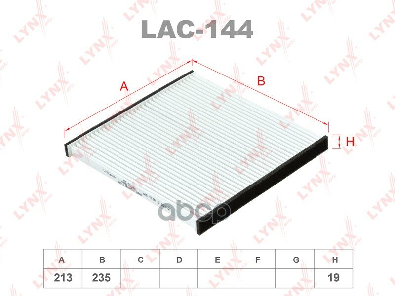 Фильтр салона TOYOTA Harrier 00-03/Crown 99-03/Altezza 98-05, LEXUS GS 97-00/IS 99-05/RX 00-03 LYNXauto арт. LAC144