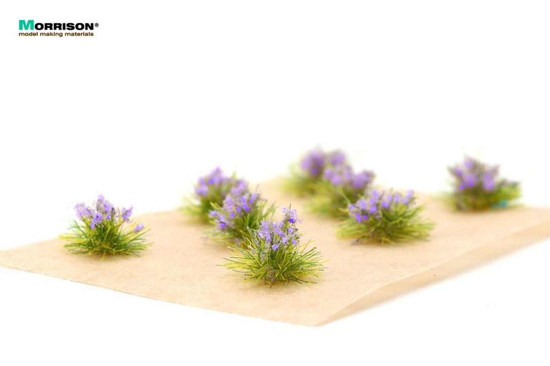 080tcv005 Сиреневые цветущие кочки для диорам. Набор 8 штук.