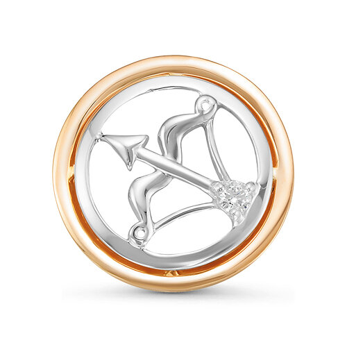 Подвеска, комбинированное золото, 585 проба