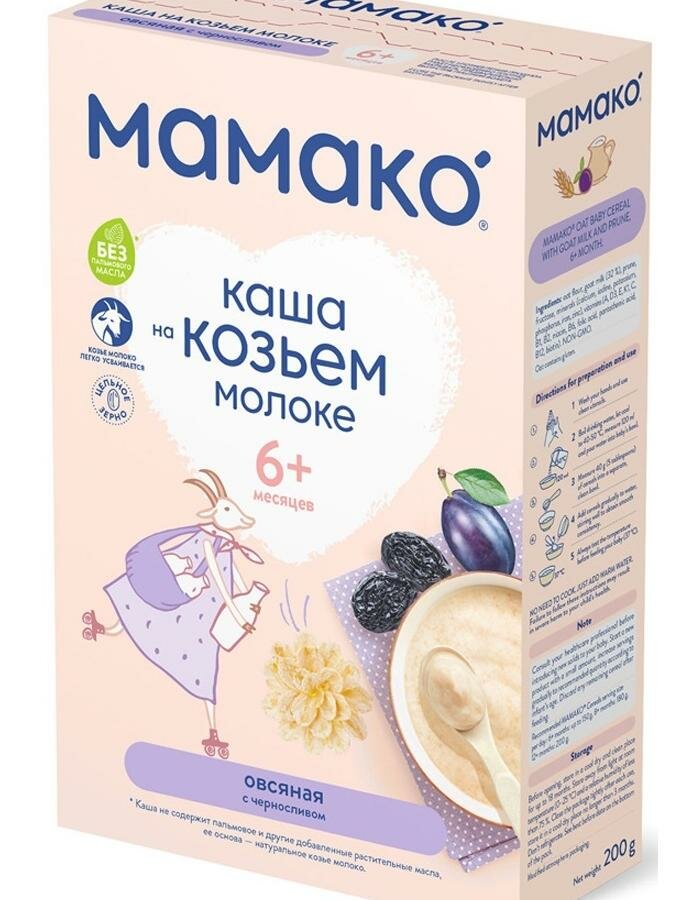 Каша Мамако овсяная с черносливом на козьем молоке 200 г