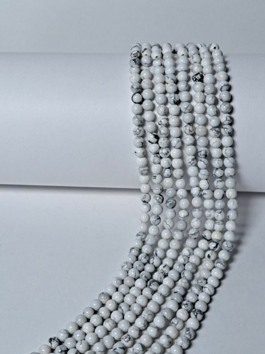 Бусины говлит, натуральный камень, для рукоделия, для творчества, для украшений, для браслетов, 6 мм