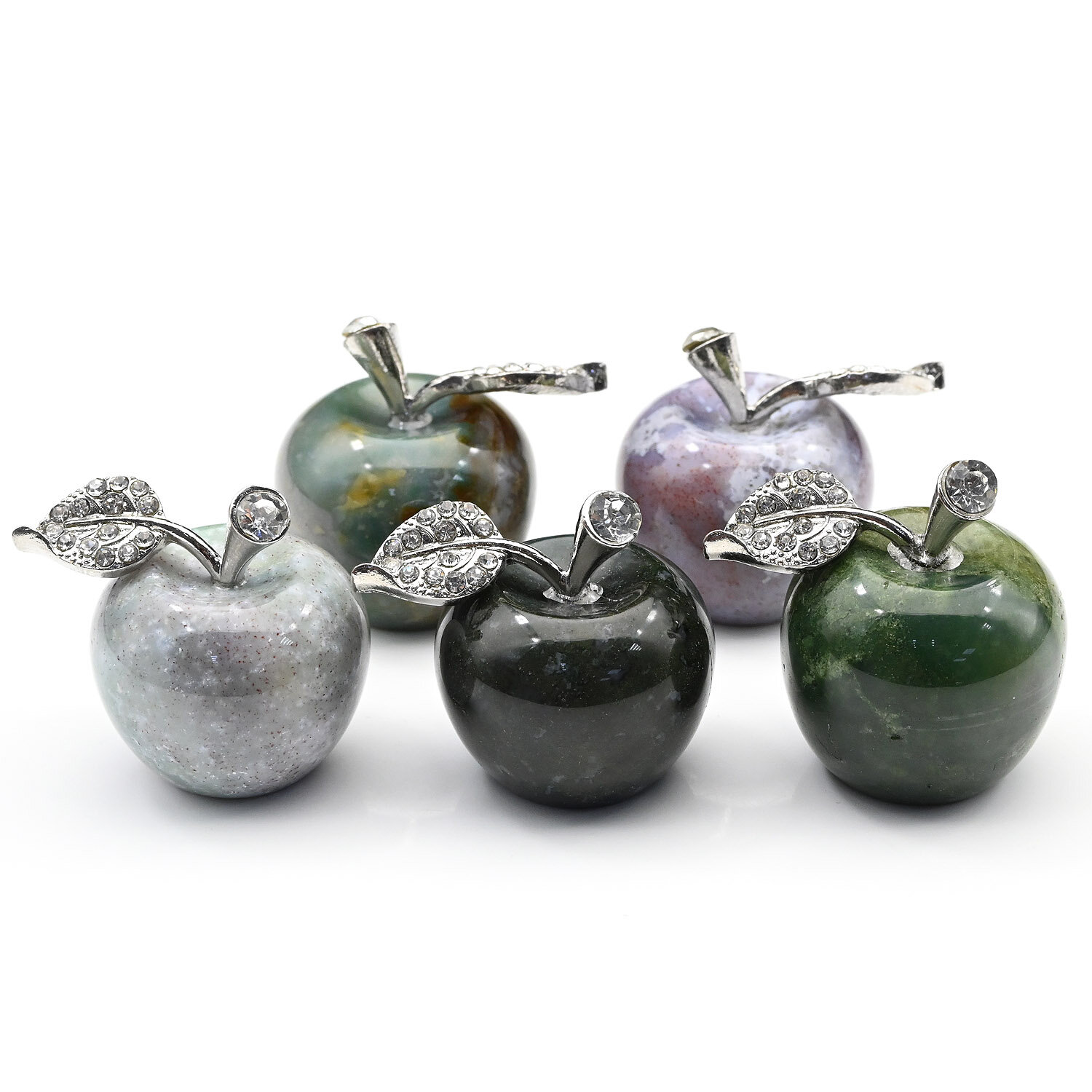 Яблочко из агата мохового 25*29мм .