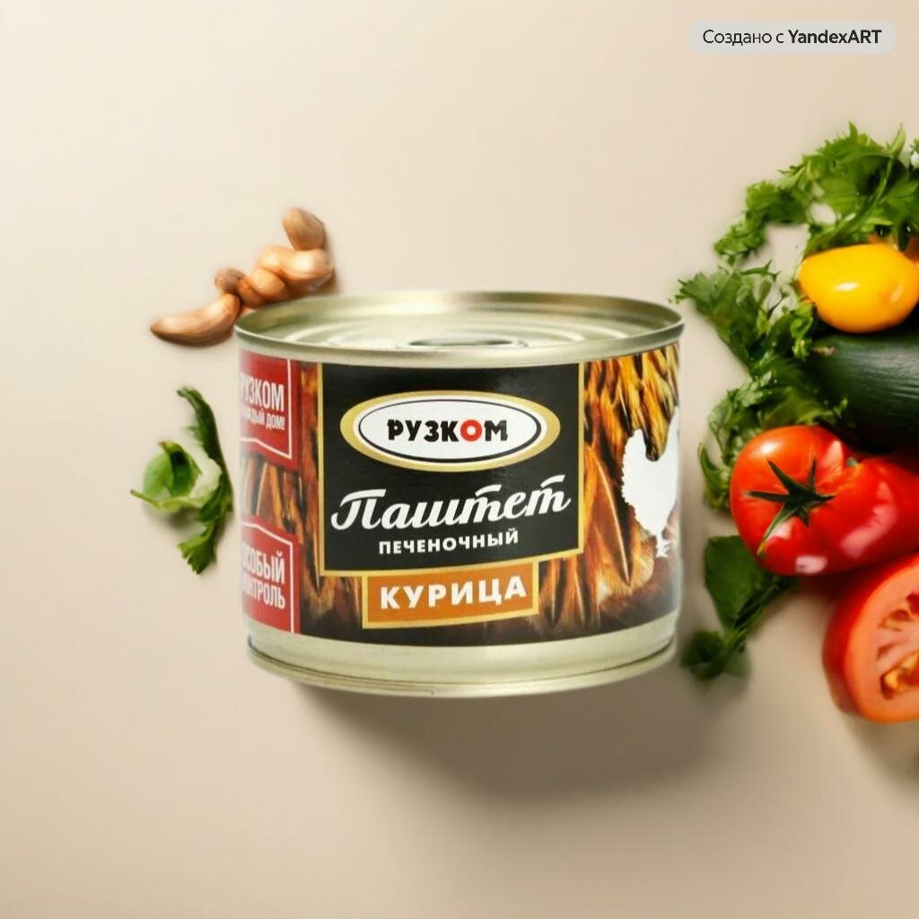 Паштет печеночный. Курица. "Рузком" 180 гр. 4 шт.
