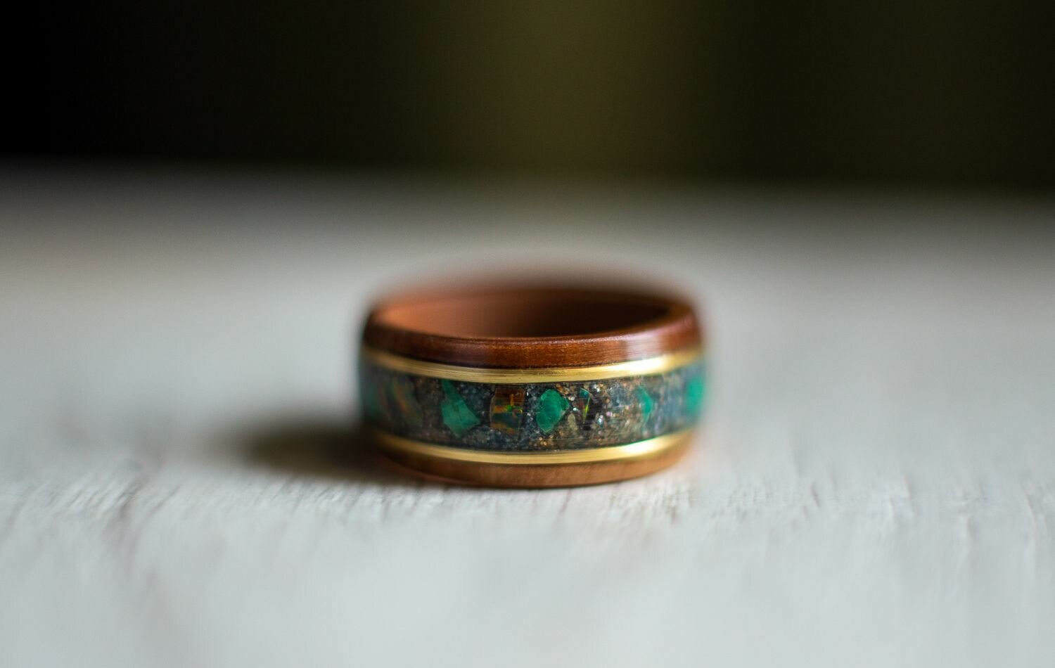 Кольцо, малахит, опал синтетический