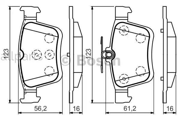 BOSCH 0986494659 дисковые колодки задние
