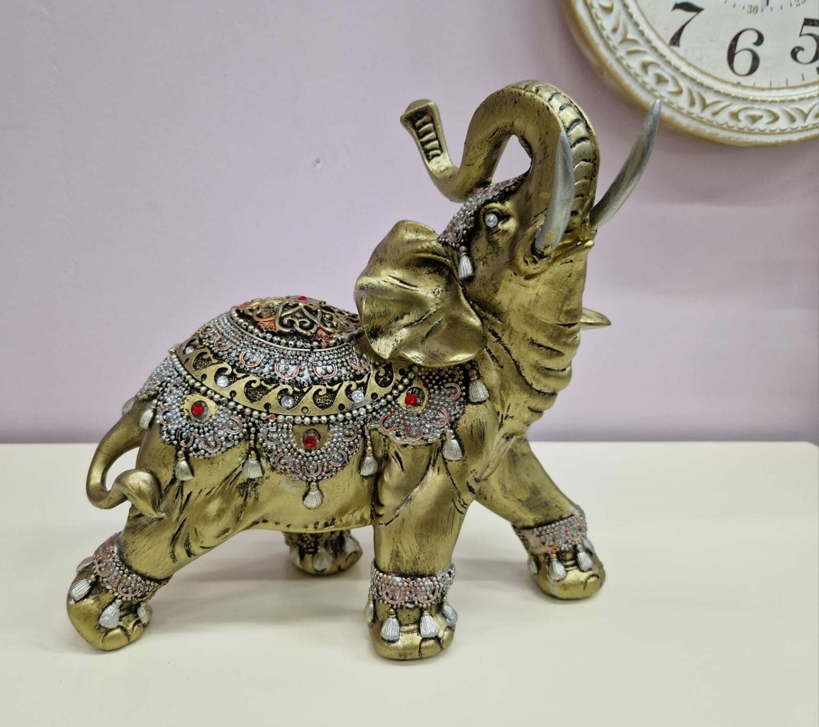 Слон "Шик" 24х21(см) статуэтка со стразами под бронзу